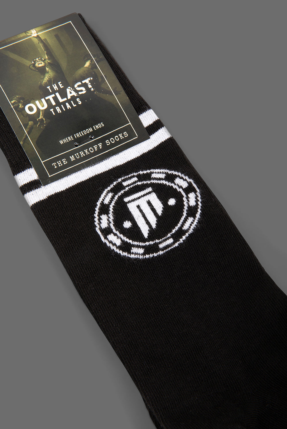 White on Black Murkoff Logo Socks – Red Barrels